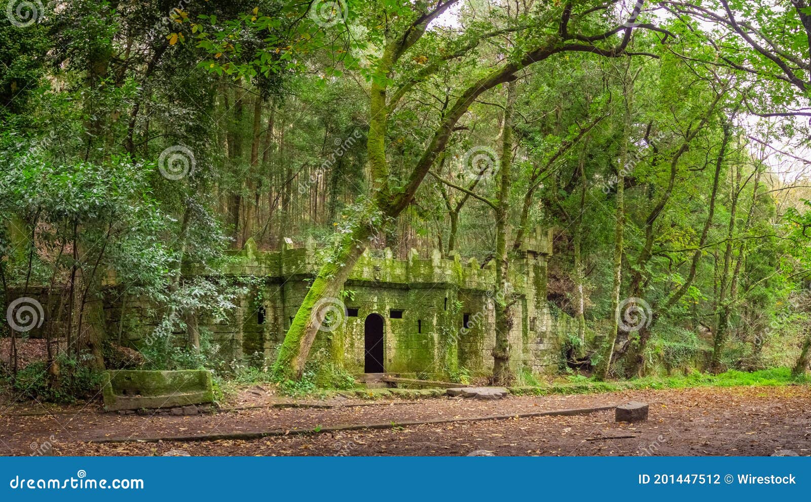 Well-preserved Remains of a Castle Covered Wit Moss in Aldan, Spain ...