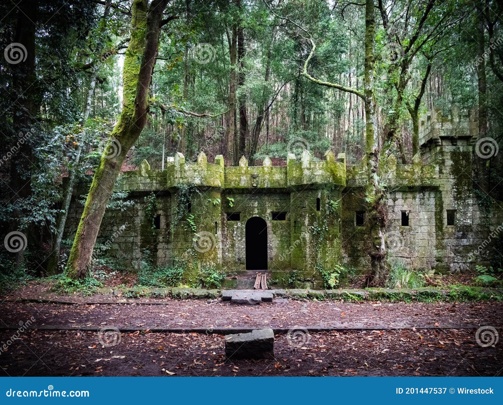 Well-preserved Remains of a Castle Covered Wit Moss in Aldan, Spain ...