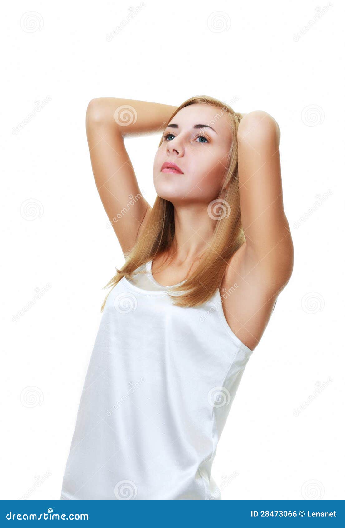 Well Rested Woman Waking Up And Stetching Stock Image | CartoonDealer ...