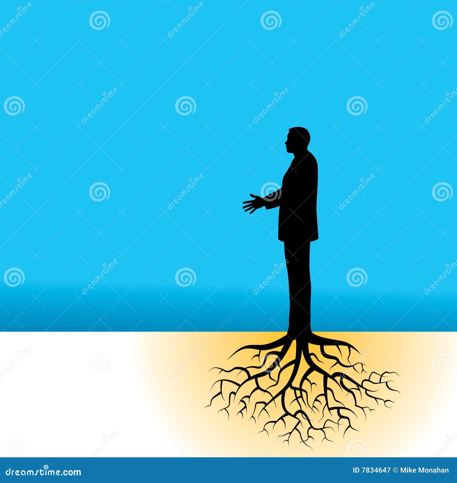 Well Rooted Businessman stock vector. Illustration of design - 7834647