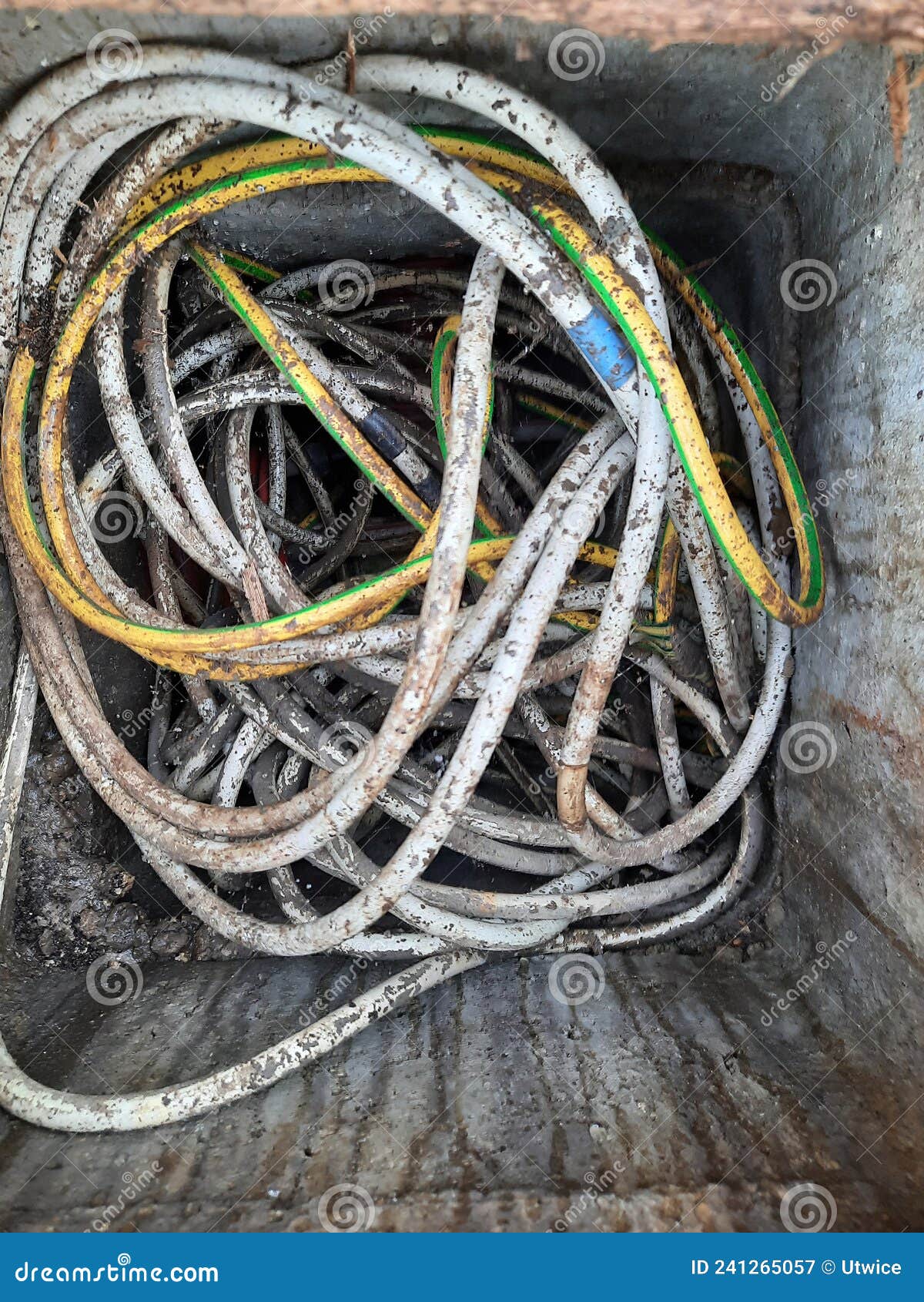 Lighting Cables In Plastic Wiring Pipes In A Newly Built House Mounted ...