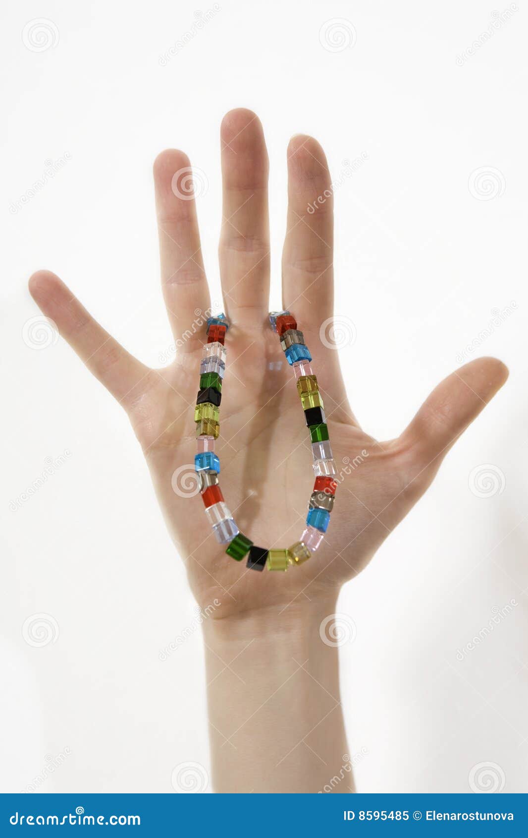 Well Shaped Woman Hand with Beads Stock Image - Image of cutout, white ...