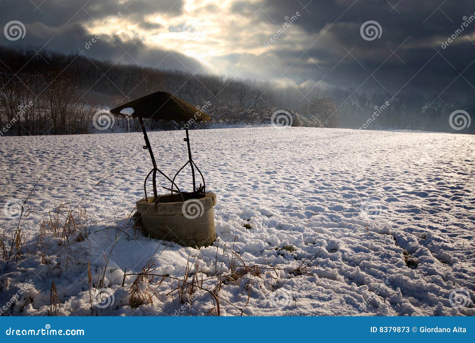 Well in snow land stock image. Image of forest, cold, white - 8379873
