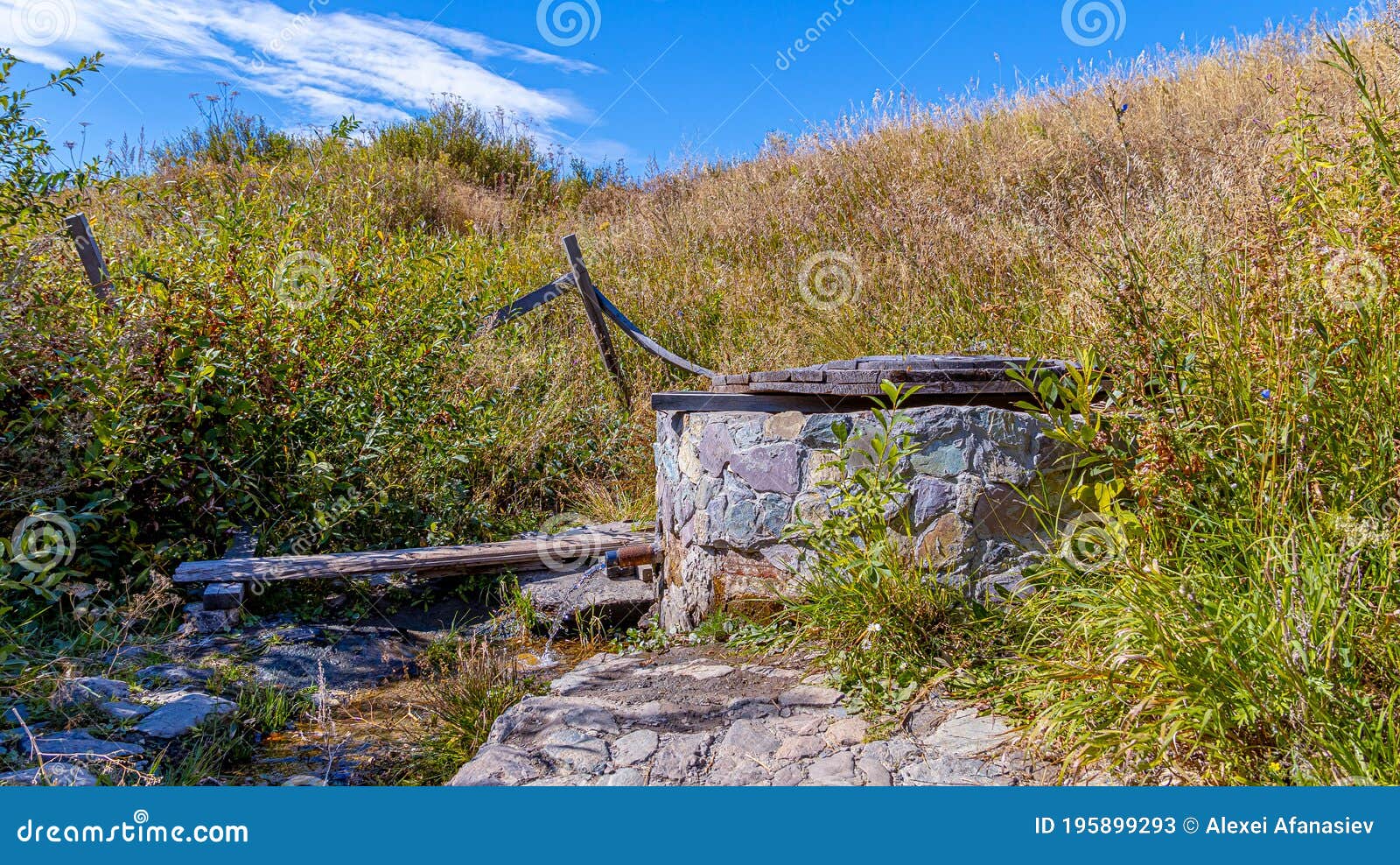 Well with Spring Water Standing in the Fields Stock Image - Image of ...