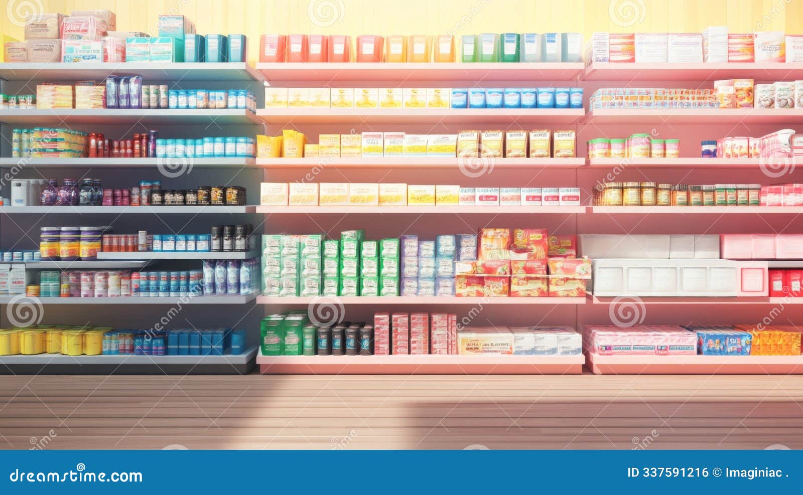 A Well-Stocked Shelf of Assorted Products in a Grocery Store Stock ...