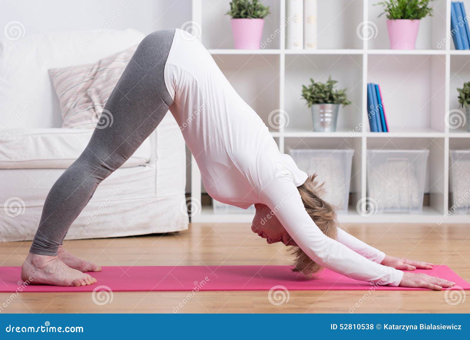 Well stretched woman stock photo. Image of mature, harmony - 52810538