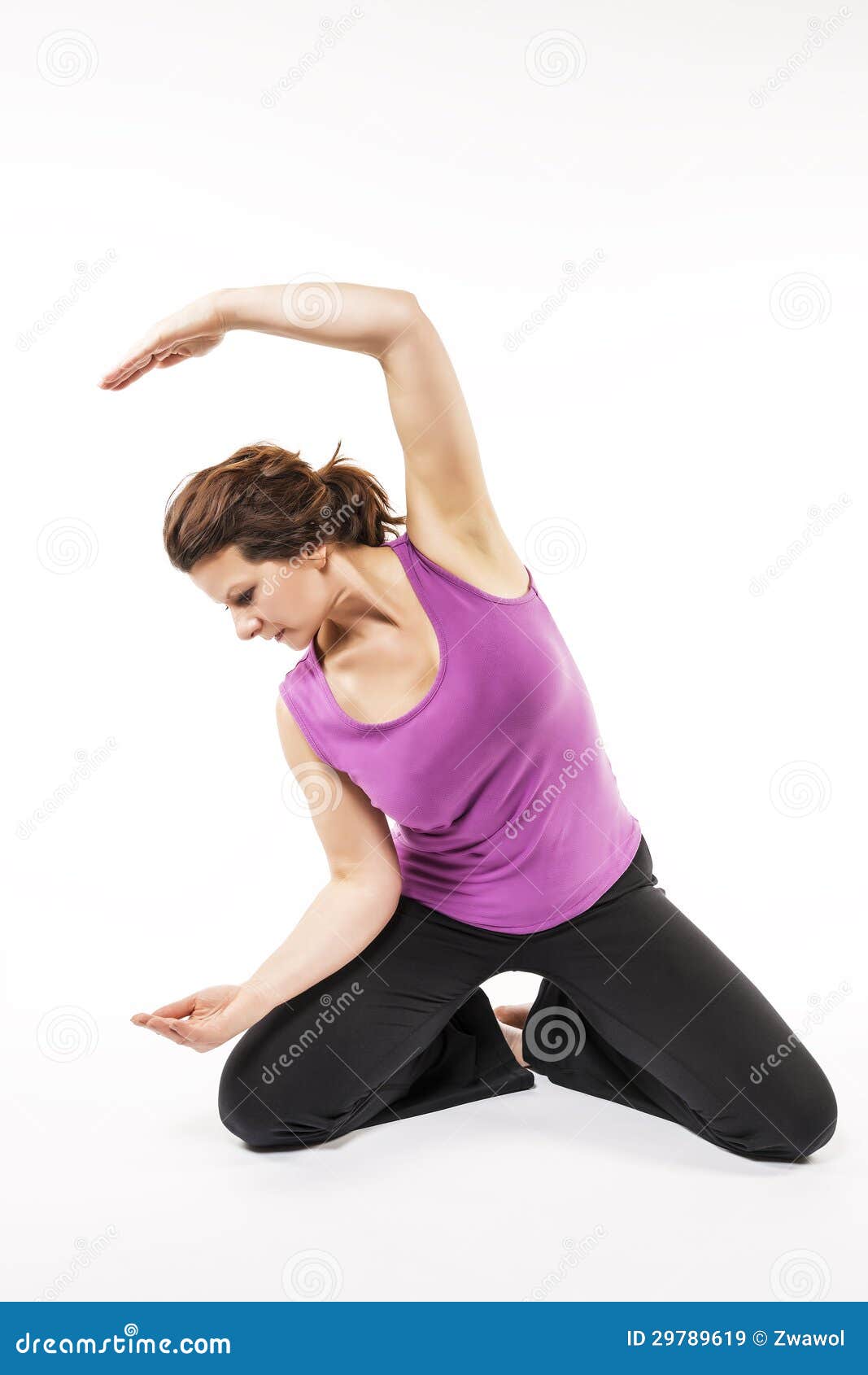 Woman stretch her back stock image. Image of female, isolated - 29789619