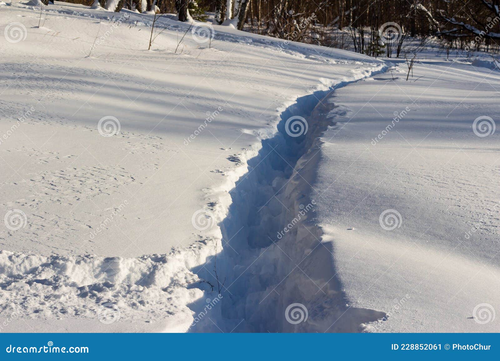 Well-trodden Path through Deep Snow Stock Image - Image of shiny, deep ...