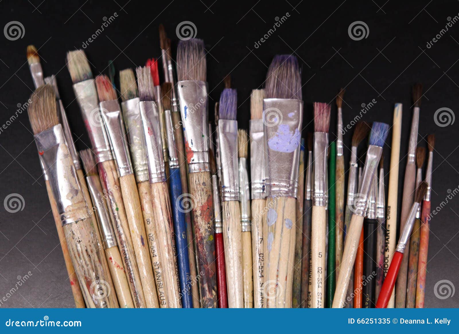 Well-Used Artist Paintbrushes Stock Image - Image of paintings, colors ...