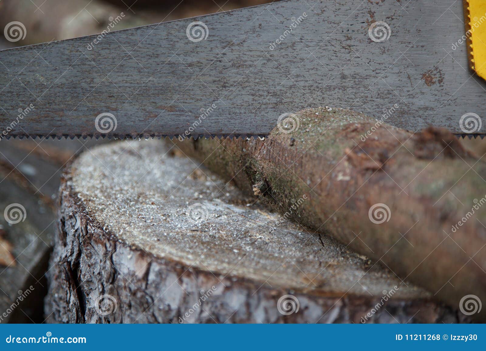Well Used Hand-saw Cutting Wood Stock Photo - Image of machine ...