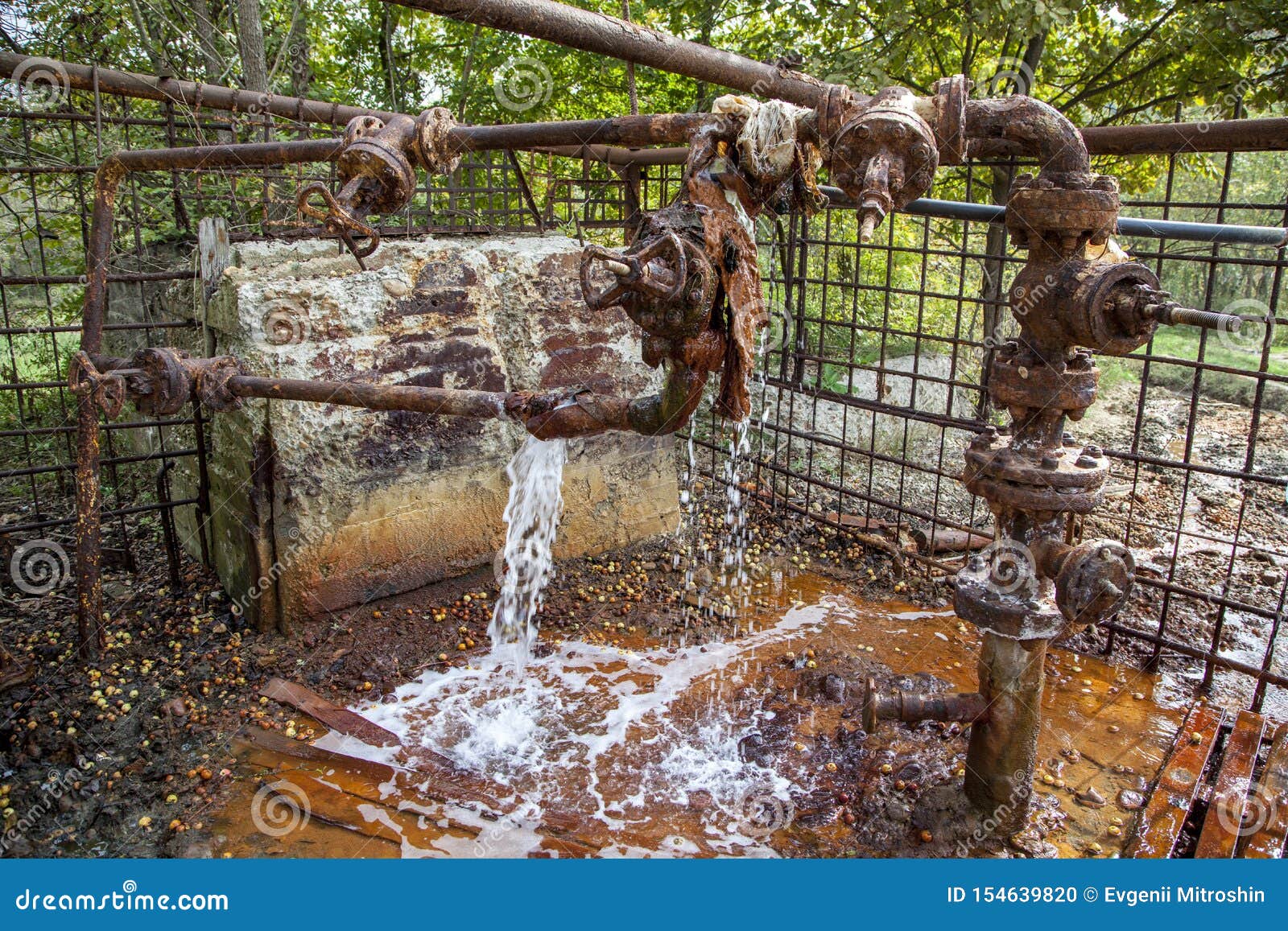 Water Extraction From A Portable Hydraulic Well Drilling Rig Located On ...