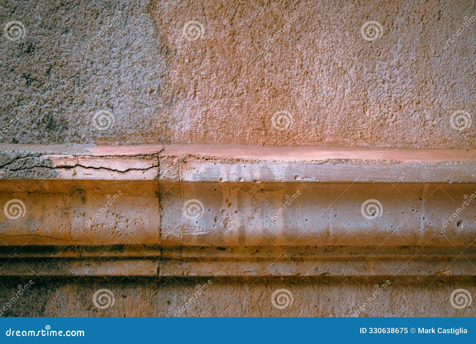 Well Worn Concrete Ledge with Cracks and Stains Stock Image - Image of ...