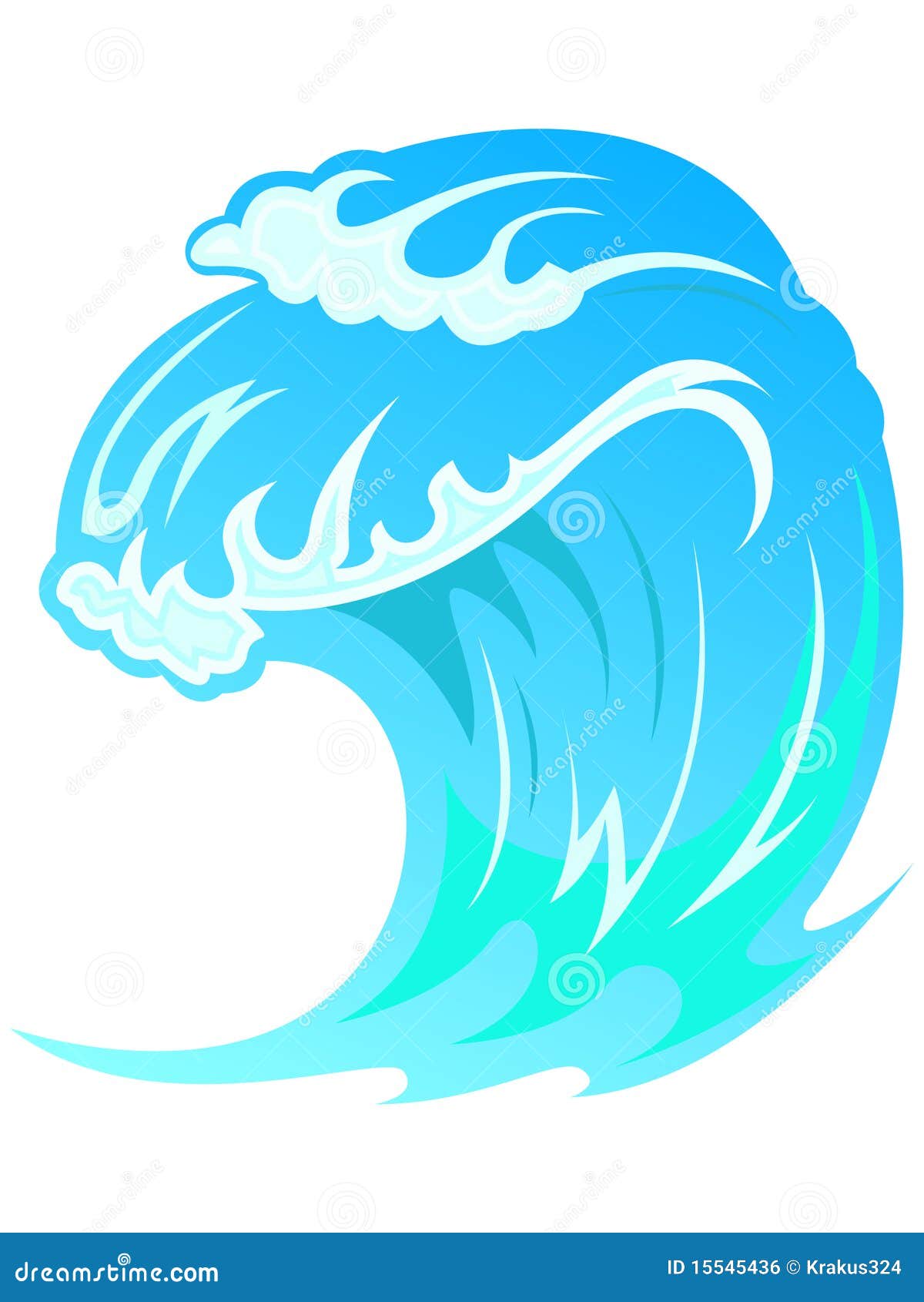 Welle - Wasserzeichen stock abbildung. Illustration von wellen - 15545436