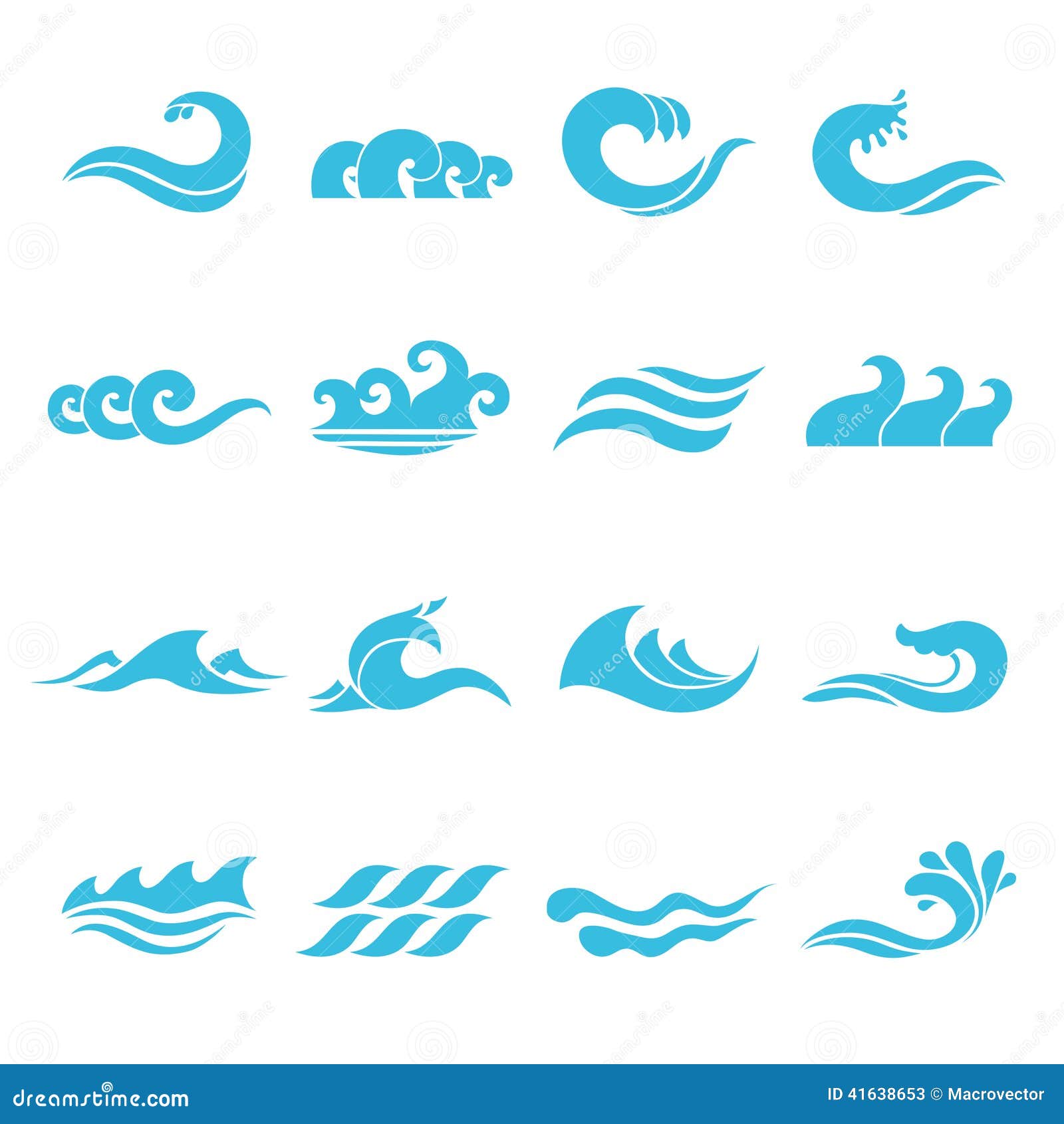 Wellen-Ikonen eingestellt vektor abbildung. Illustration von zeichen ...