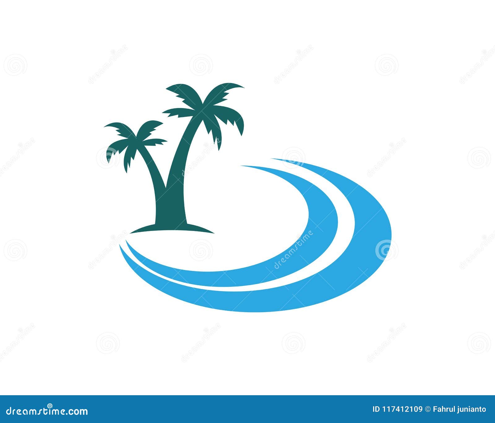 Wellen-Strand-Paradies Logo Design Template Vektor Abbildung ...
