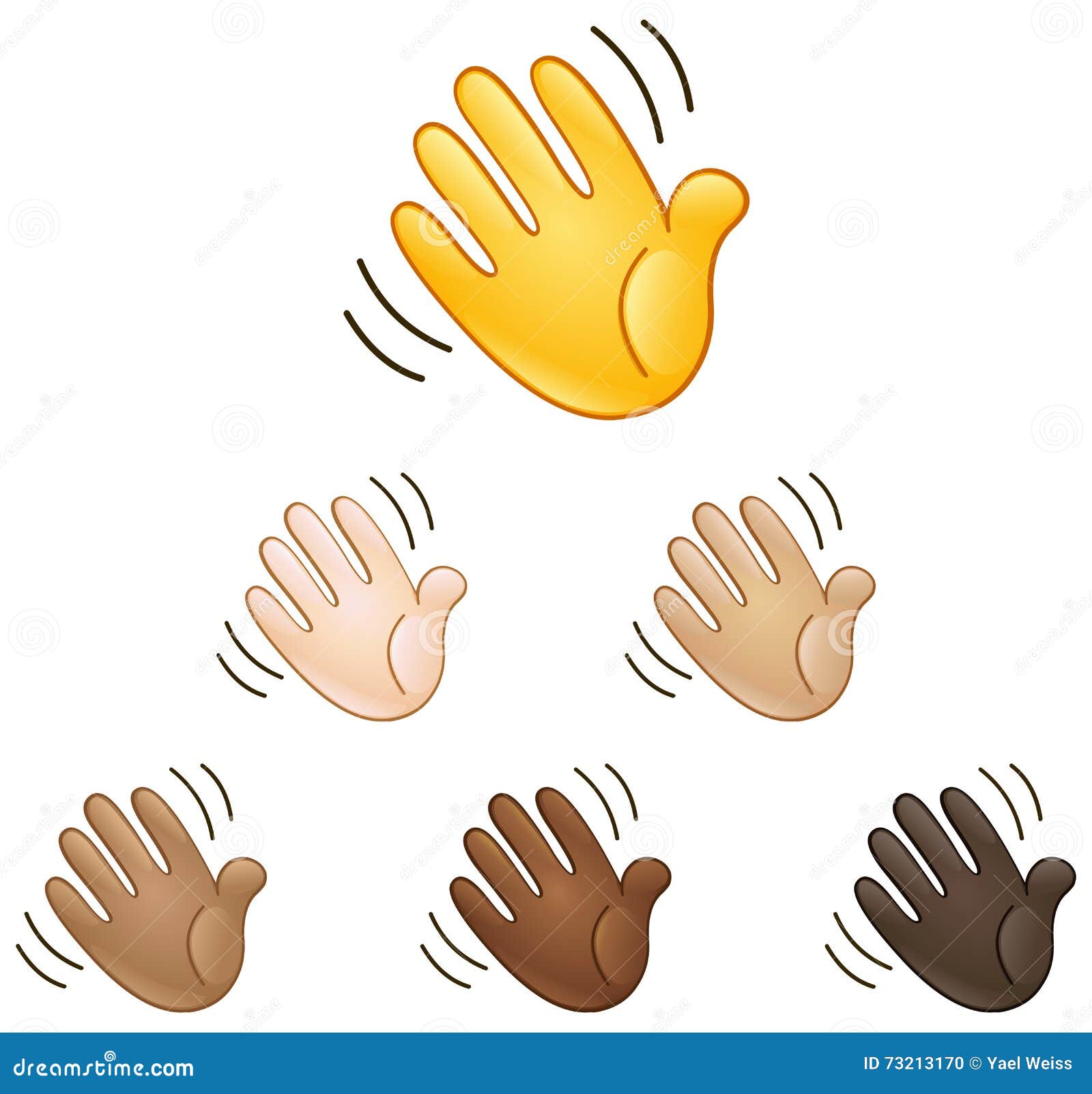 Wellenartig Bewegendes Handzeichen Emoji Vektor Abbildung ...