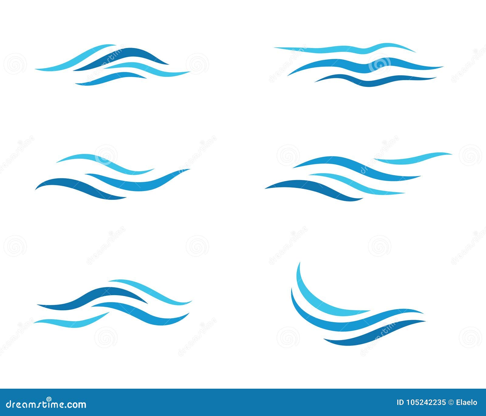 Wellensymbol Und Ikone Logo Template Vektor Abbildung - Illustration ...