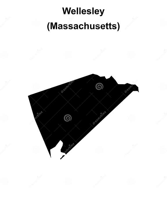 Wellesley outline map stock illustration. Illustration of territory ...