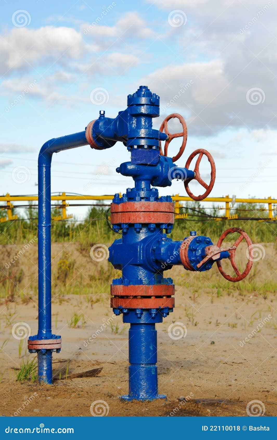 Oil And Gas Industry, Wellhead Equipment For A Gas Well Royalty-Free ...