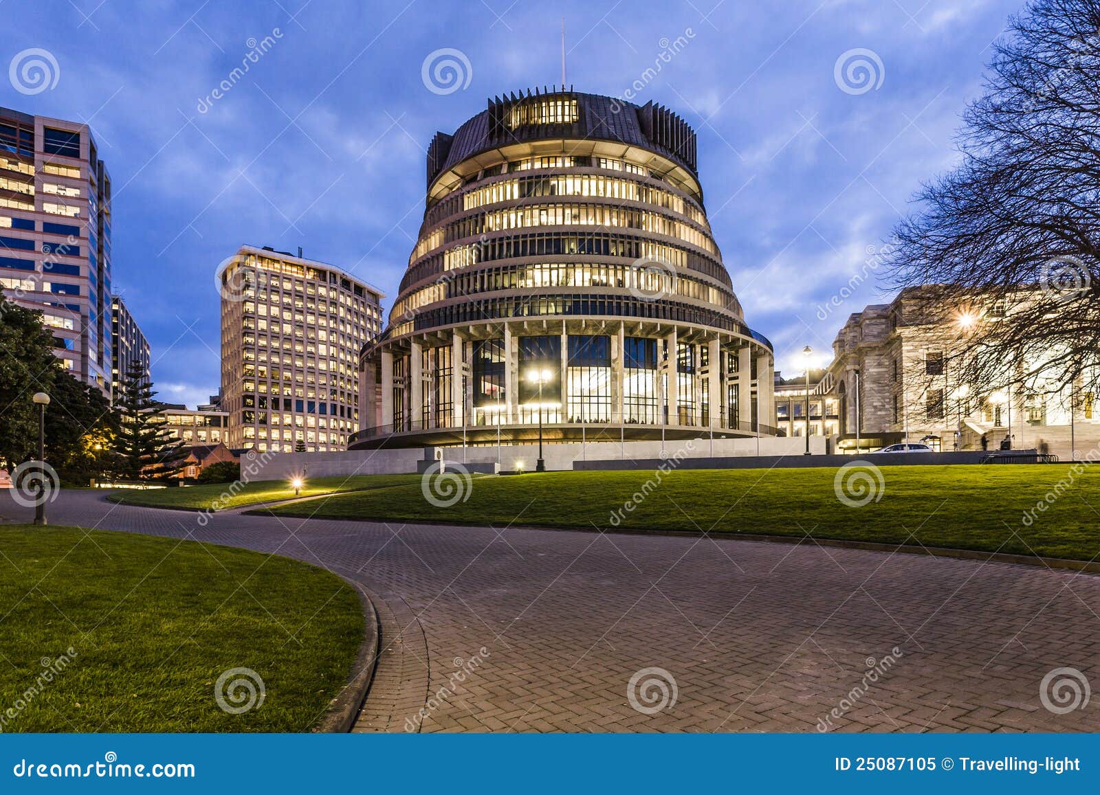 Wellington the Beehive Parliament Buildings Stock Image - Image of ...