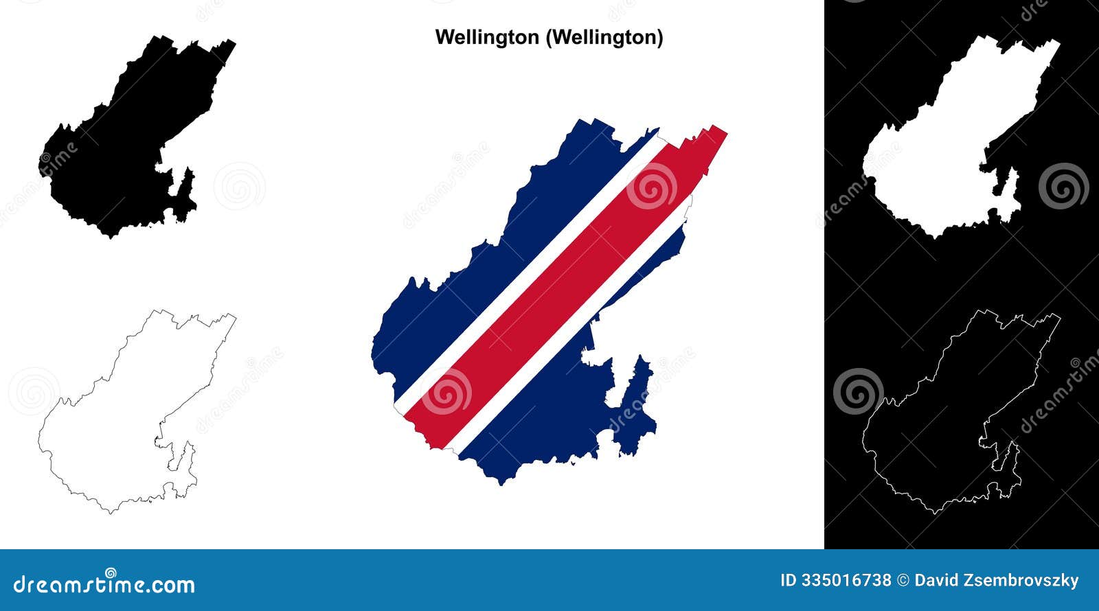 Wellington outline map stock illustration. Illustration of boundaries ...