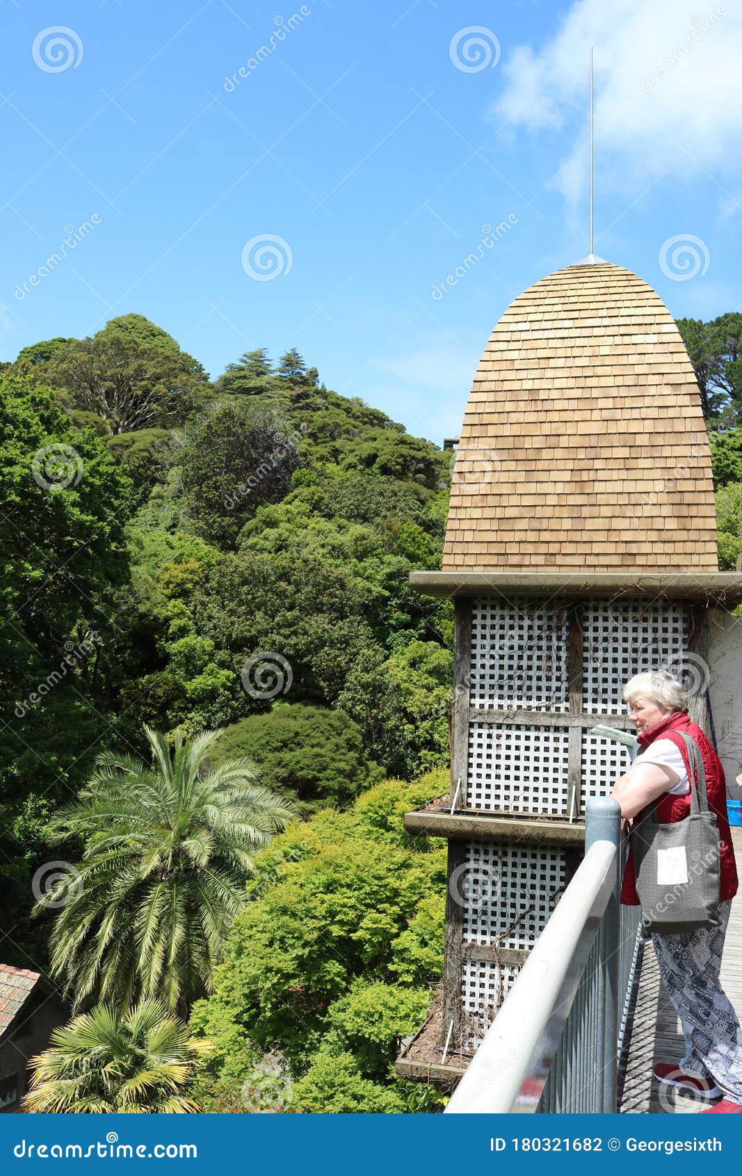 Wellington Botanic Garden Treehouse Visitor Centre Stock Photo - Image ...