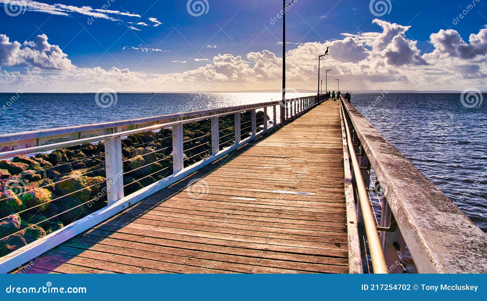 Wellington Jetty with Blue Sky Stock Photo - Image of horizon, coast ...