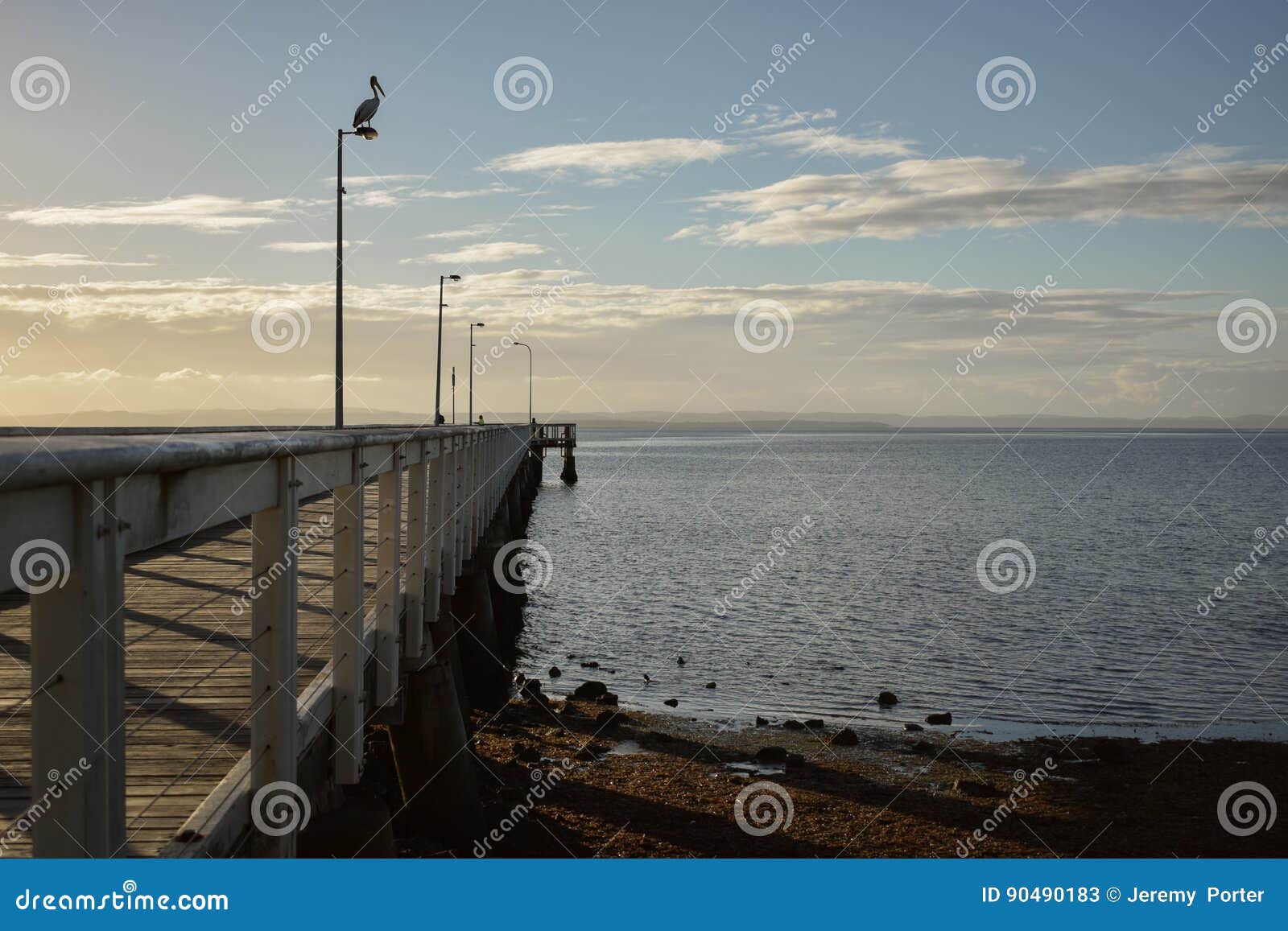 Wellington Point Jetty fotografering för bildbyråer. Bild av brygga ...