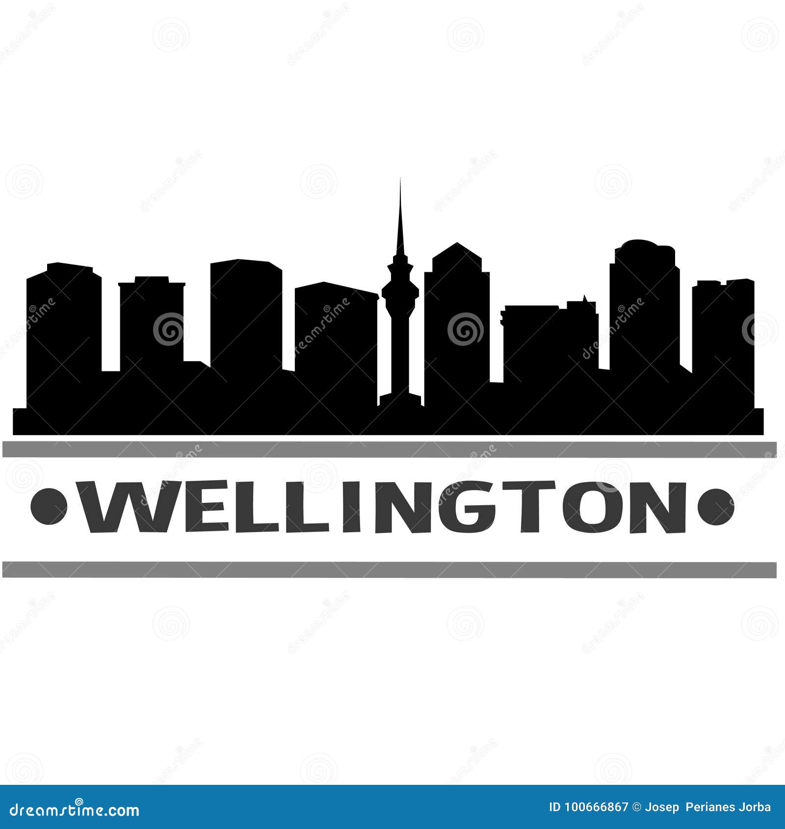 Wellington Skyline City Icon Vector Art Design Ilustración del Vector ...