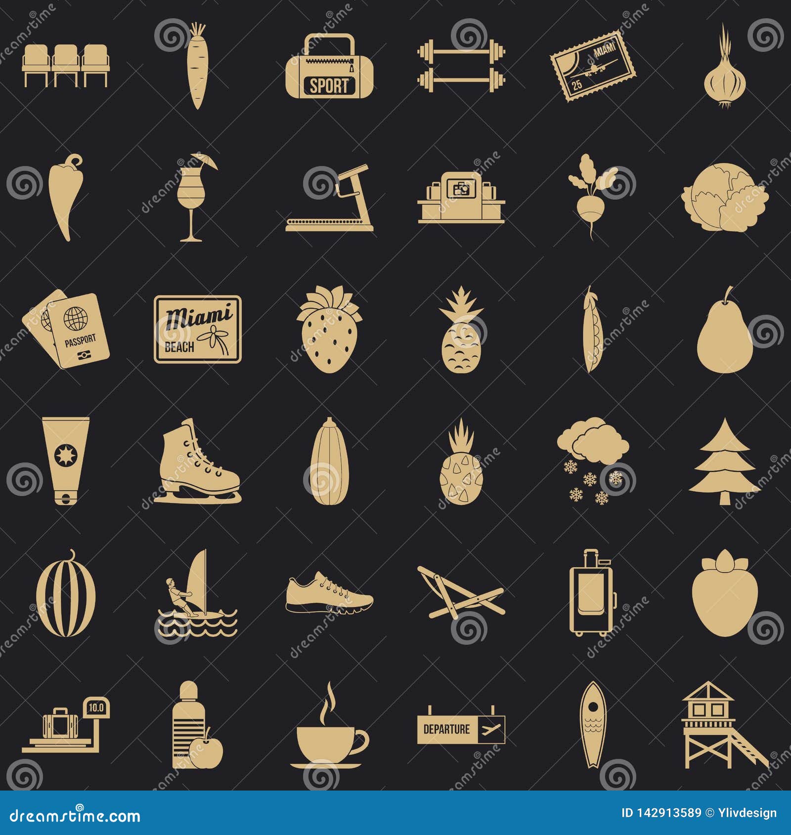 Wellness Activity Icons Set, Simple Style Stock Vector - Illustration ...