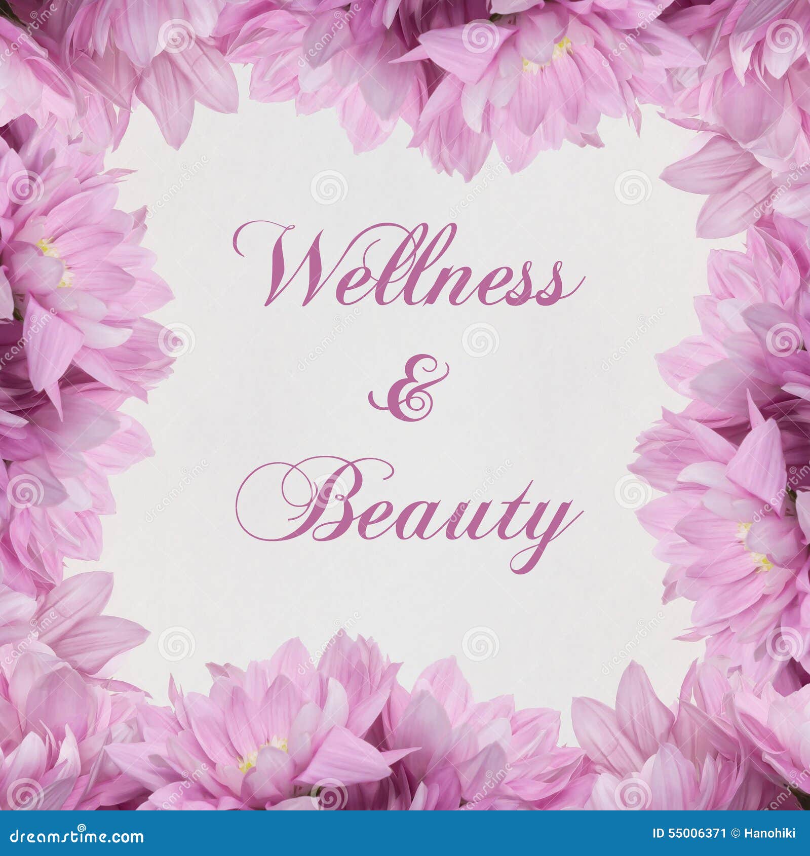 Wellness Ad Beauty - Theme with Pink Flowers Stock Illustration ...