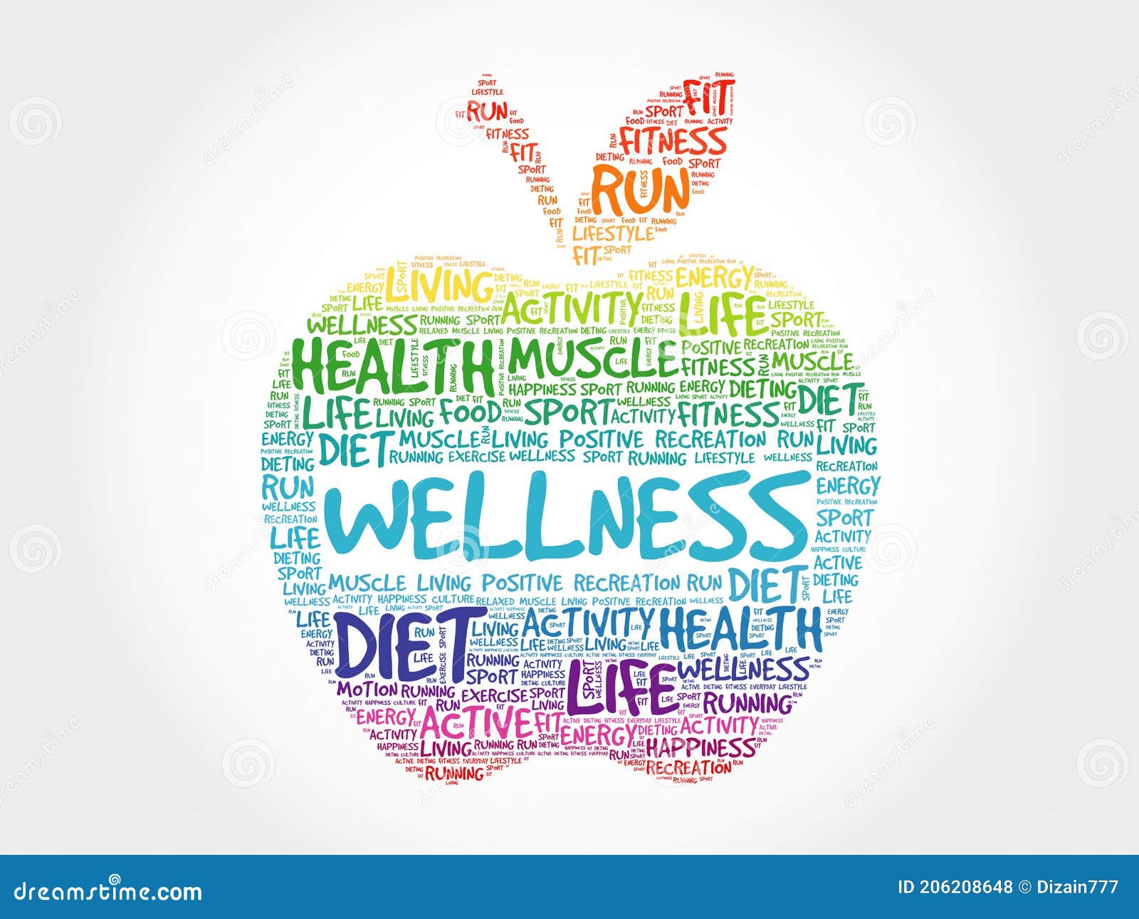 Wellness apple word cloud stock illustration. Illustration of leisure ...