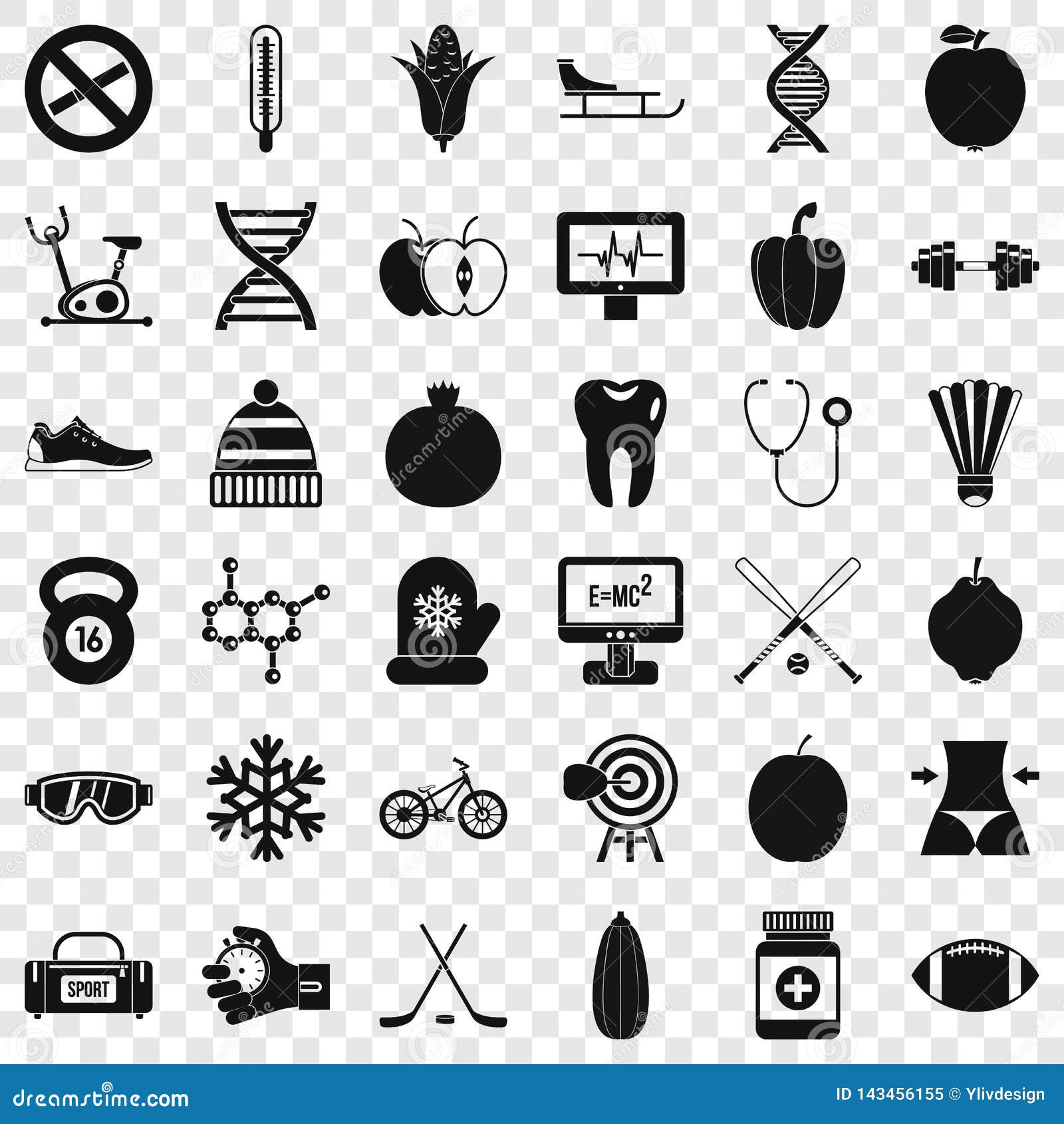 Wellness Bodybuilding Icons Set, Simple Style Stock Vector ...