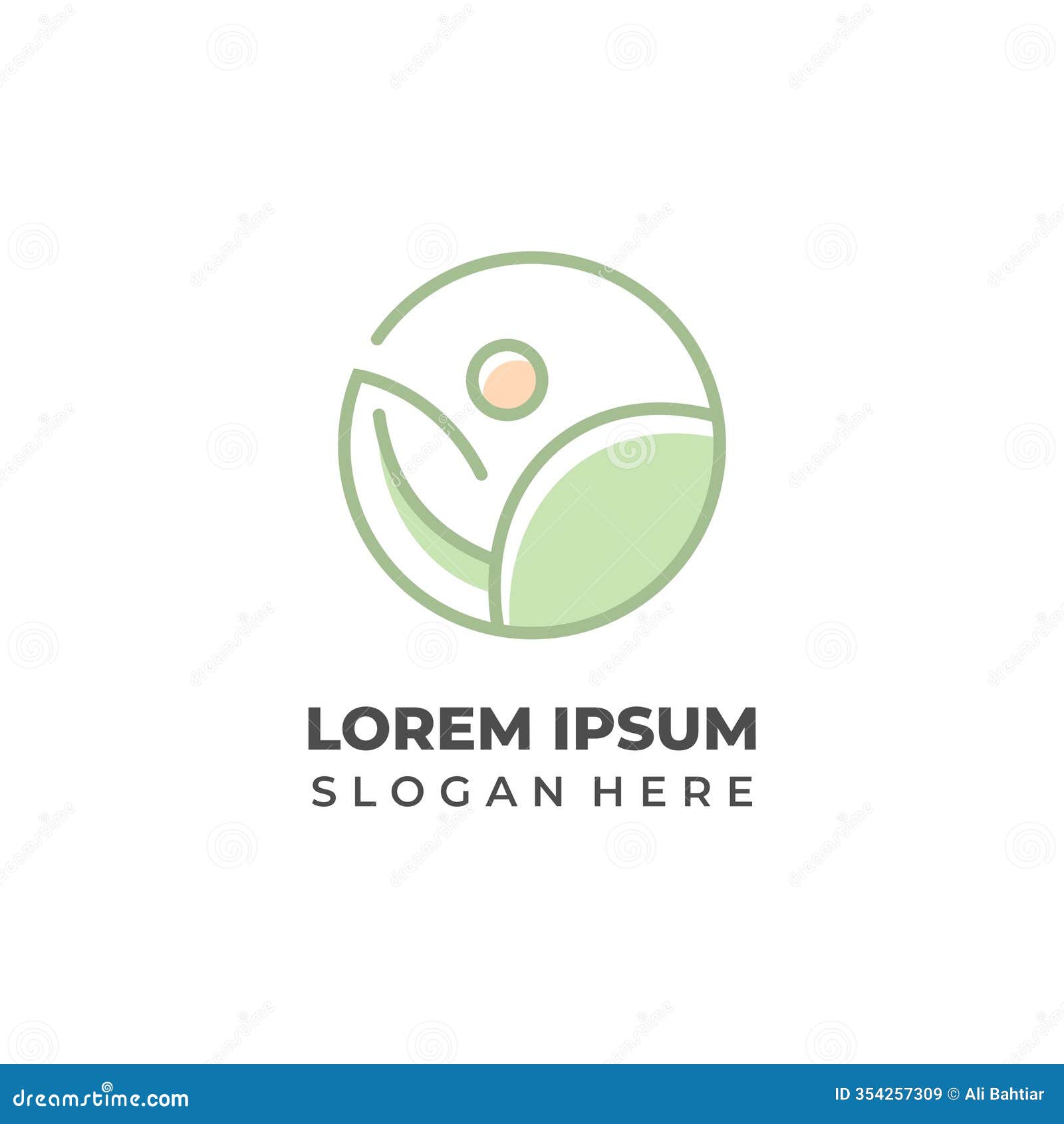 Wellness Circle Logo with Human Figure Stock Illustration ...