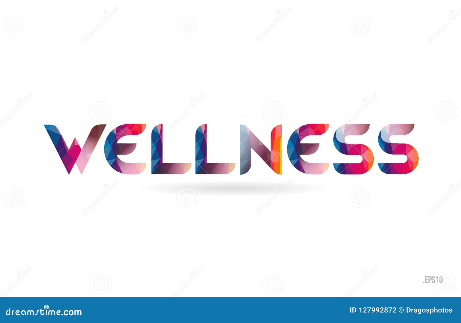 Wellness Colored Rainbow Word Text Suitable for Logo Design Stock ...