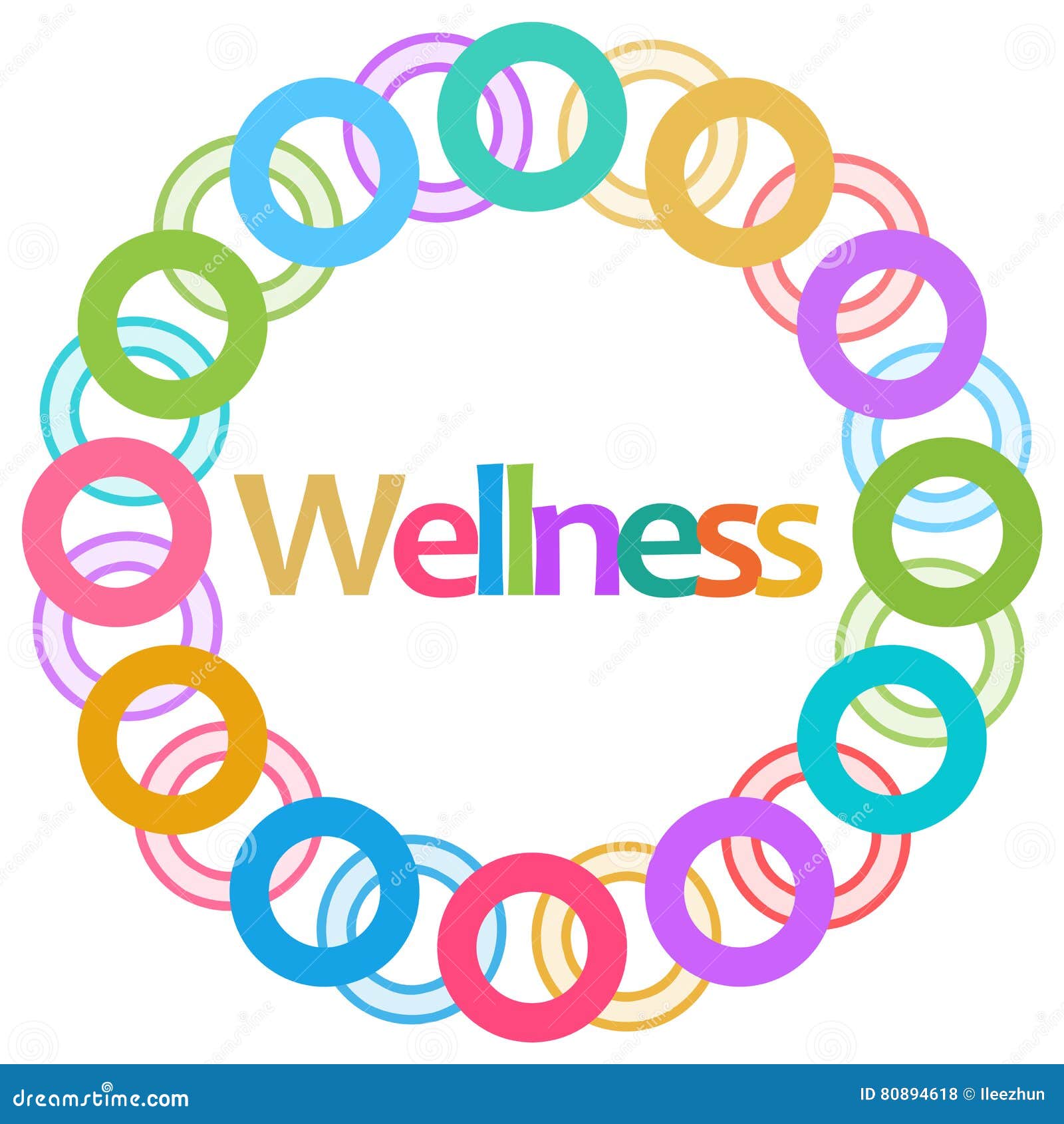 Wellness Colorful Rounded Circle Stock Illustration - Illustration of ...