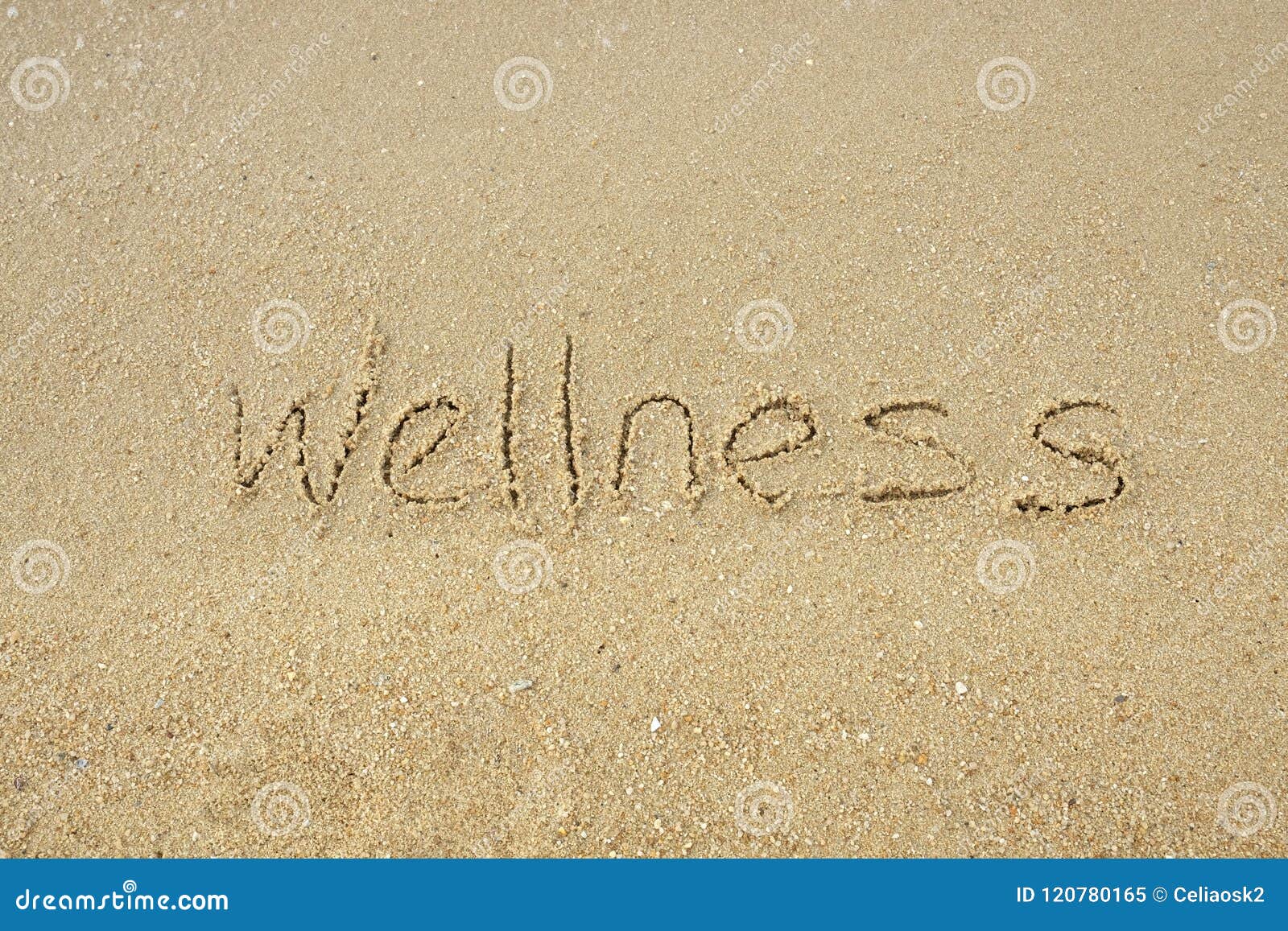The Word Wellness Written on Sand. Stock Image - Image of active ...