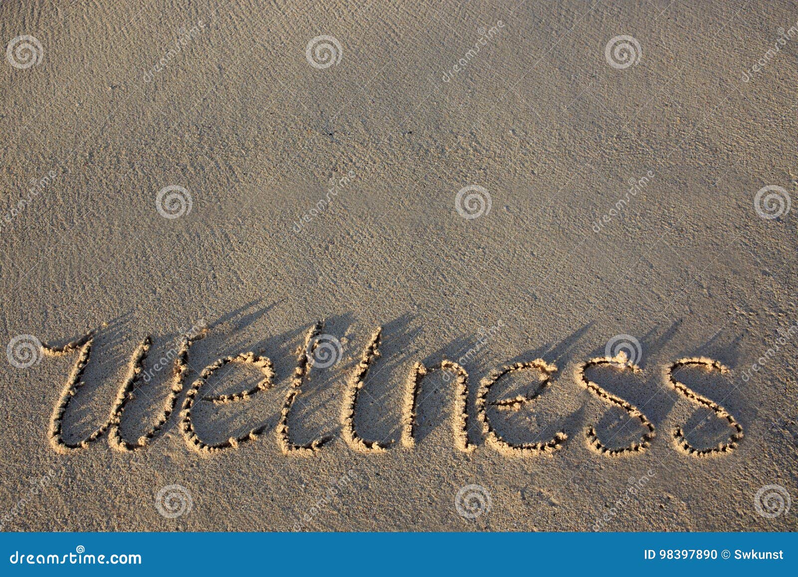 Wellness Concept Written on Sand. Stock Photo - Image of wellness, sign ...