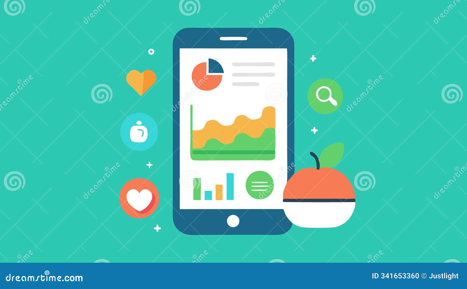Wellness Dashboard a Smartphone Screen Showing a Wellness App with ...
