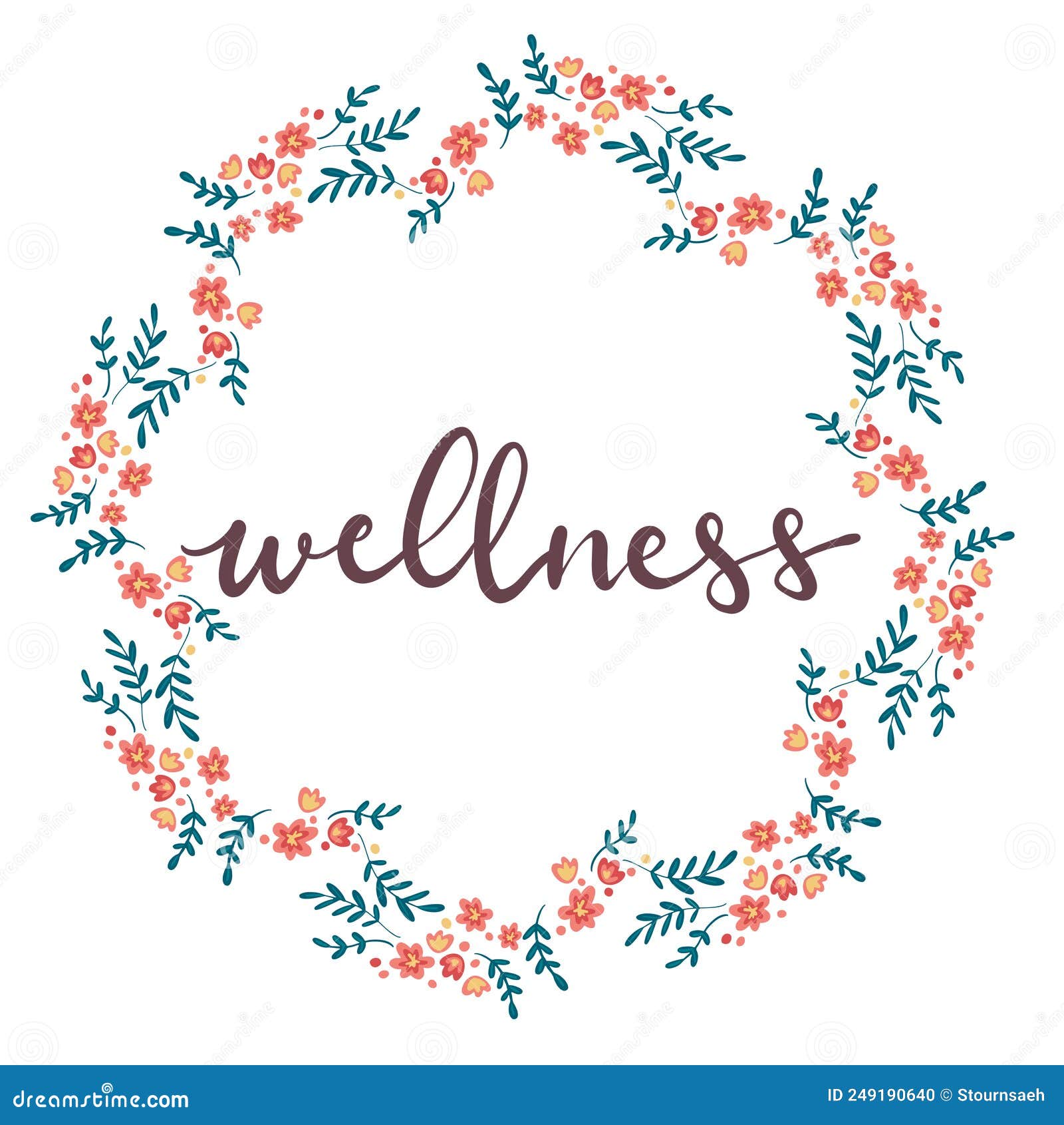 Wellness Handwritten Lettering Card Concept. Vector Illustration Design ...