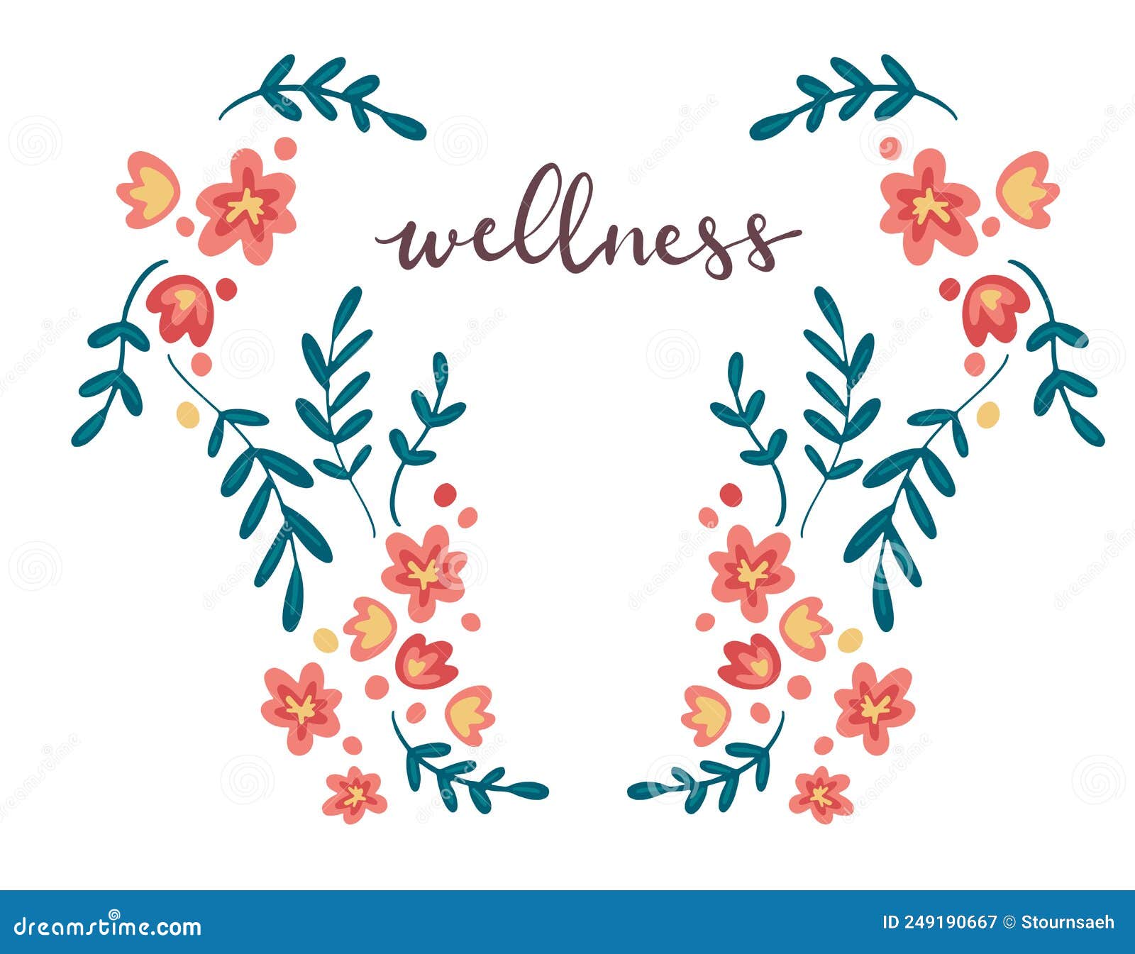 Wellness Handwritten Lettering Card Concept. Vector Illustration Design ...