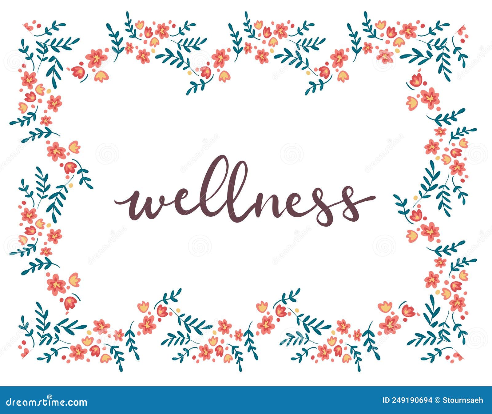 Wellness Handwritten Lettering Card Concept. Vector Illustration Design ...