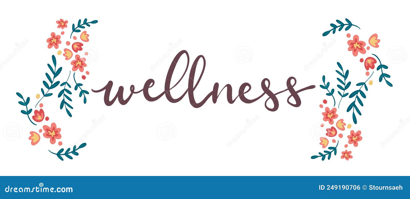 Wellness Handwritten Lettering Card Concept. Vector Illustration Design ...