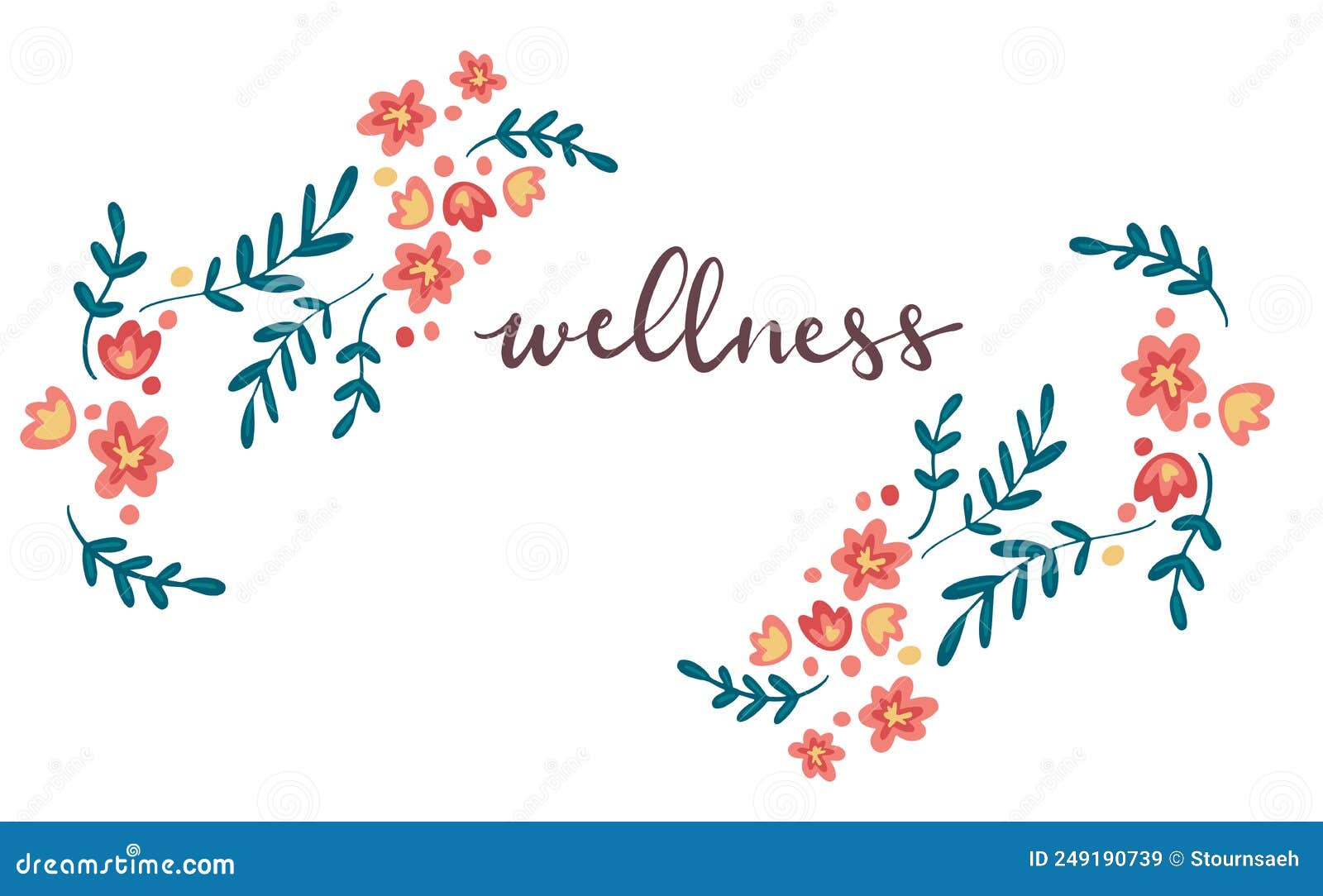 Wellness Handwritten Lettering Card Concept. Vector Illustration Design ...