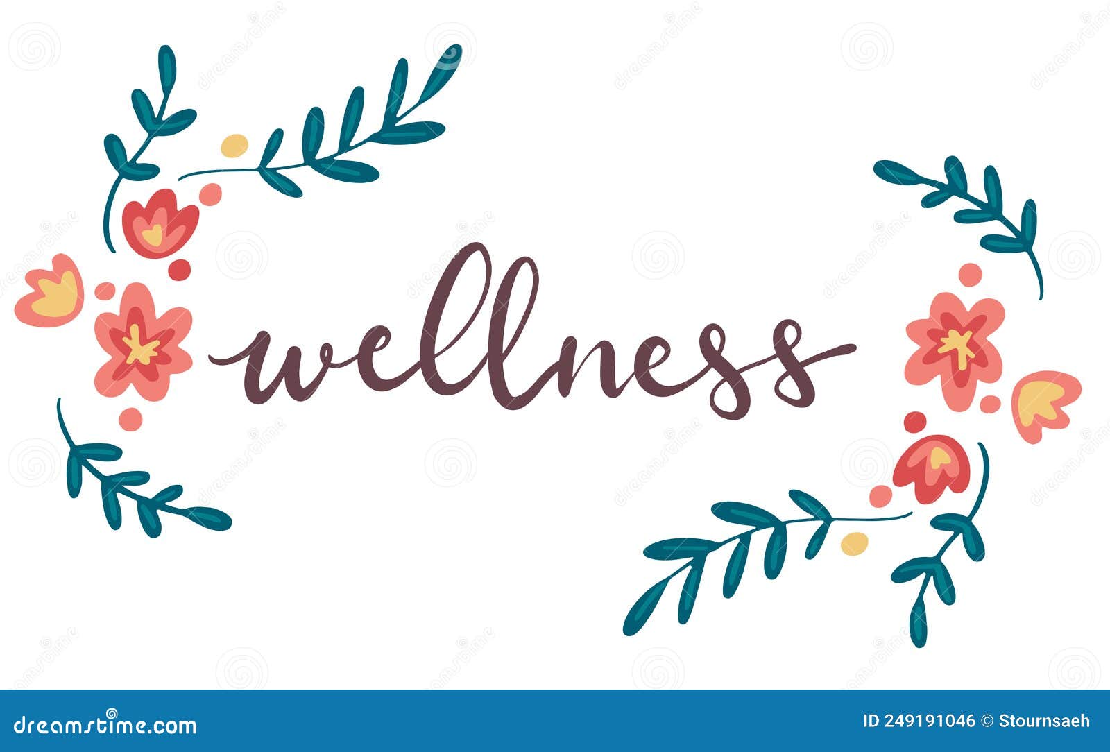 Wellness Handwritten Lettering Card Concept. Vector Illustration Design ...