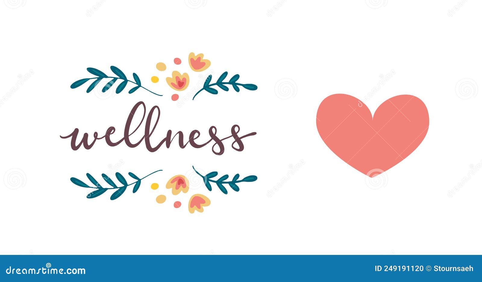 Wellness Handwritten Lettering Card Concept. Vector Illustration Design ...