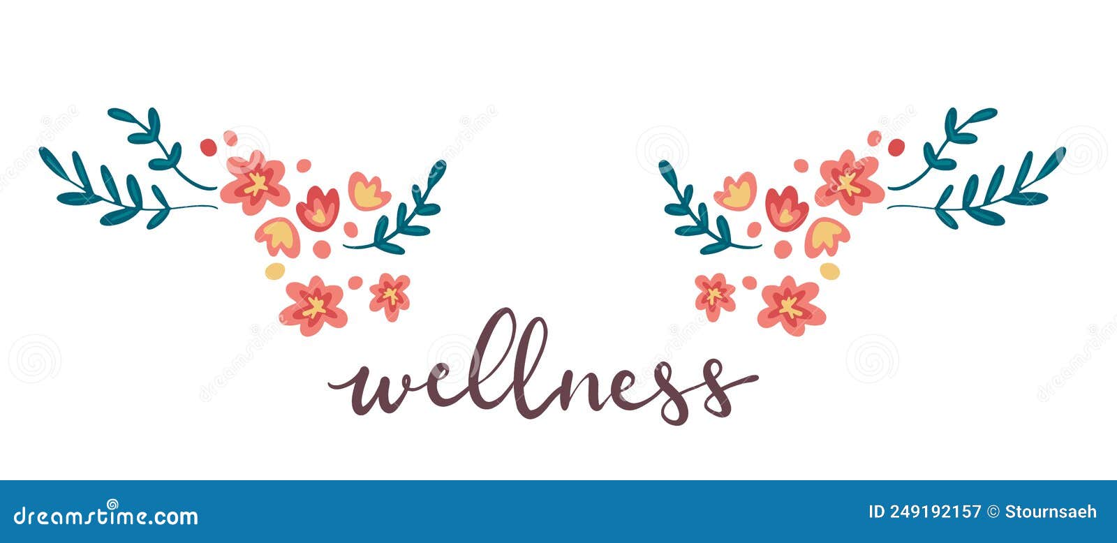 Wellness Handwritten Lettering Card Concept. Vector Illustration Design ...