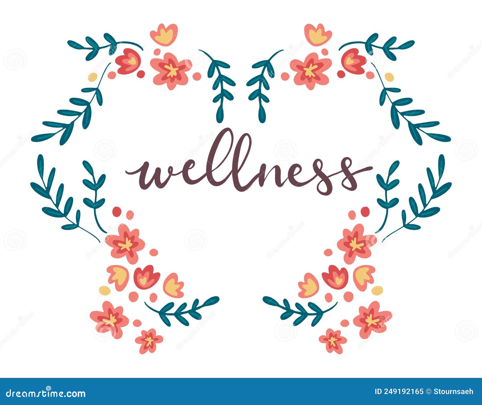 Wellness Handwritten Lettering Card Concept. Vector Illustration Design ...