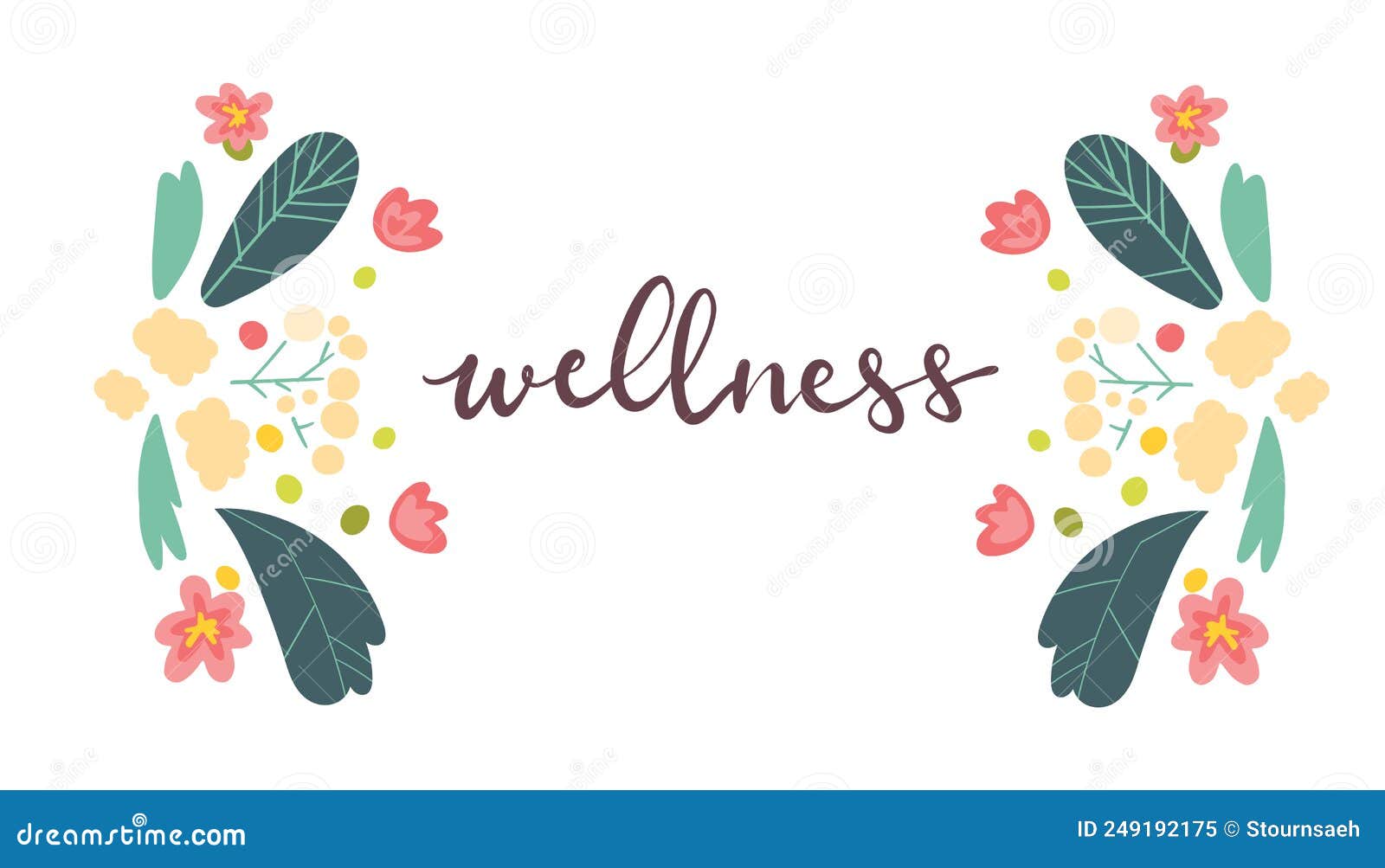Wellness Handwritten Lettering Card Concept. Vector Illustration Design ...