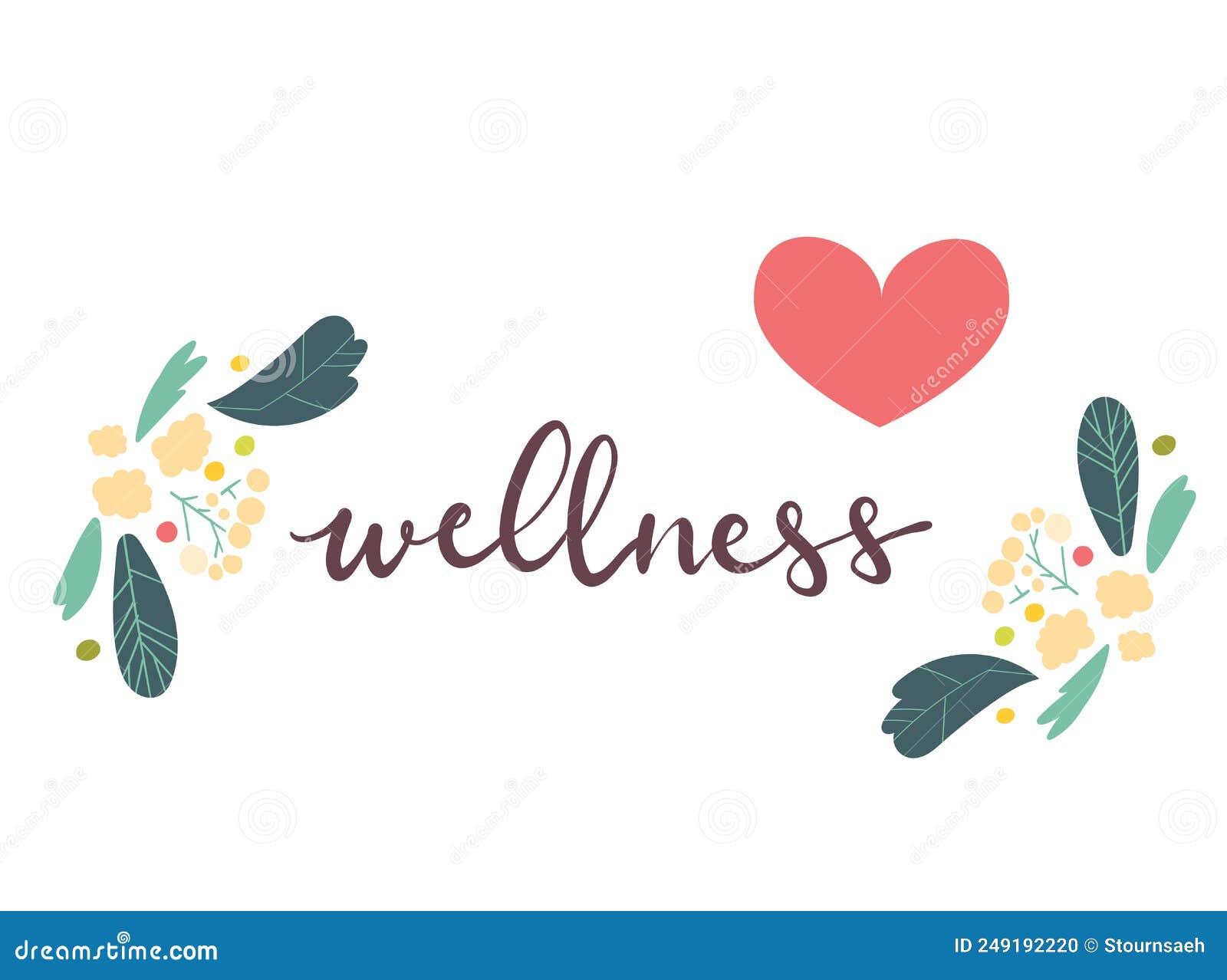 Wellness Handwritten Lettering Card Concept. Vector Illustration Design ...